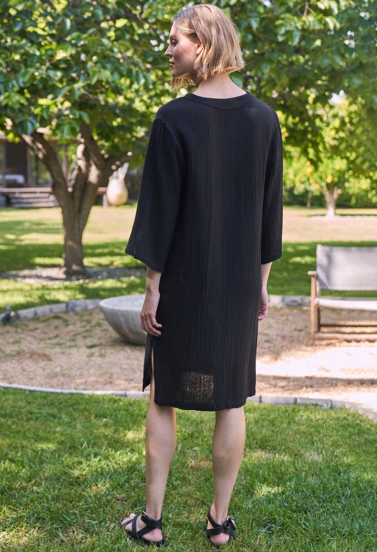 Women's Short Gauze Tunic - Dress with Pockets
