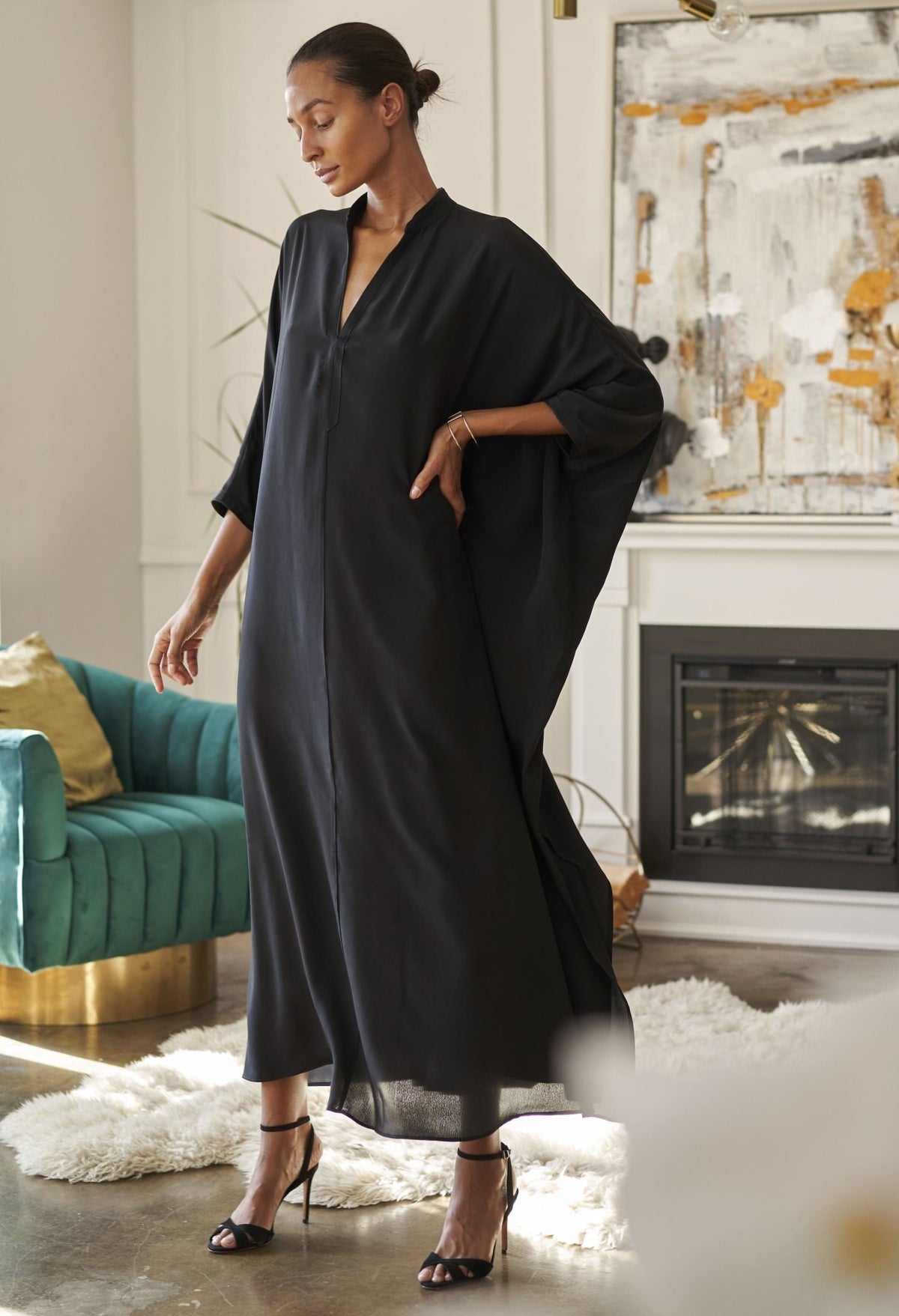 Talitha Silk Caftan - Long Caftan Dress for Women
